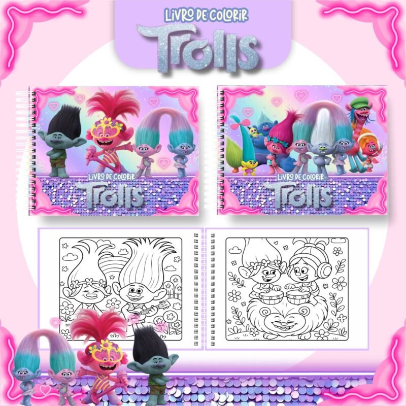 Trolls – Livro de Colorir - Arquivos Digitais Prontos