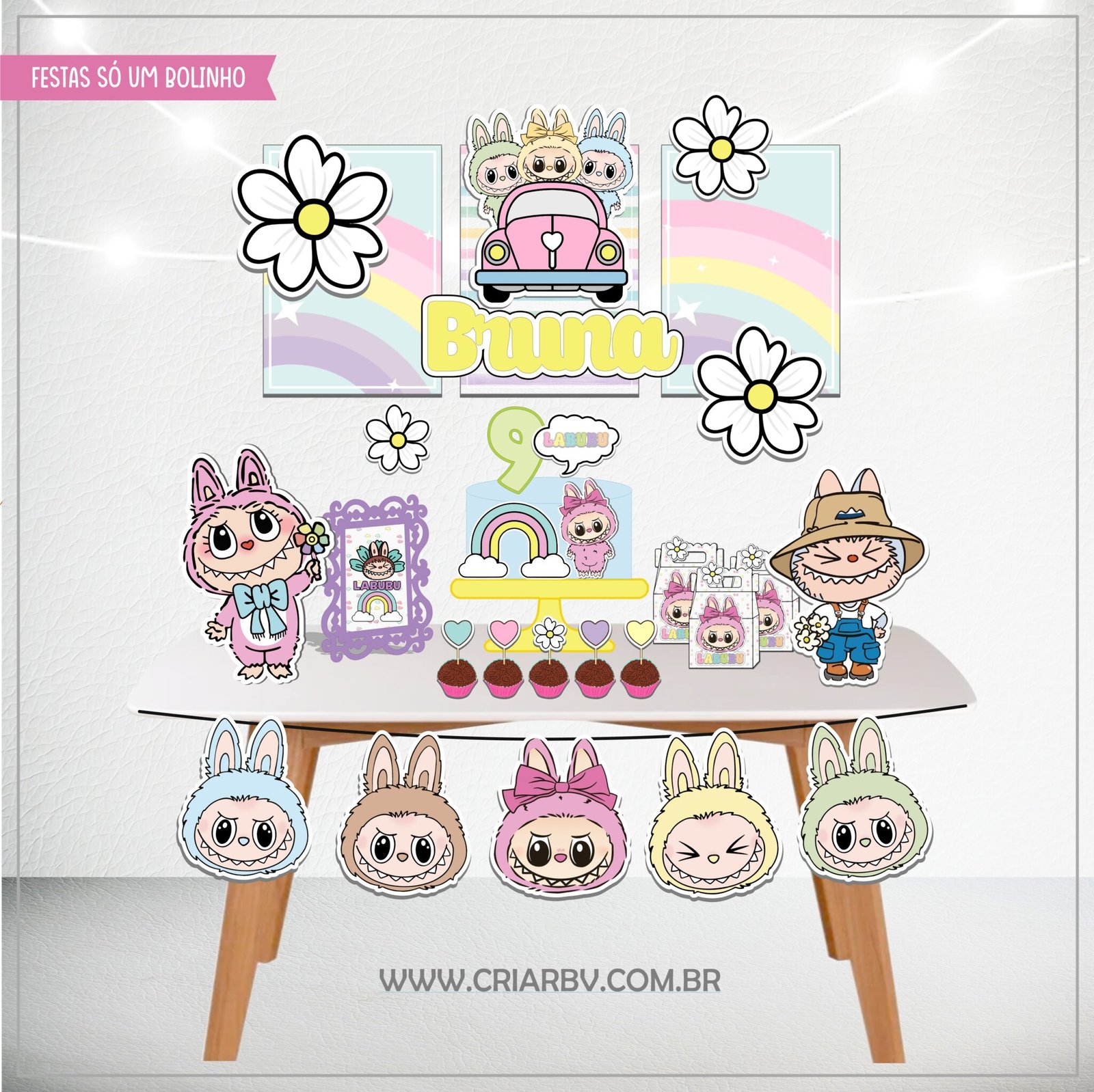 Kit Só Um Bolinho Labubu – Kit Festa - Arquivos Digitais Prontos