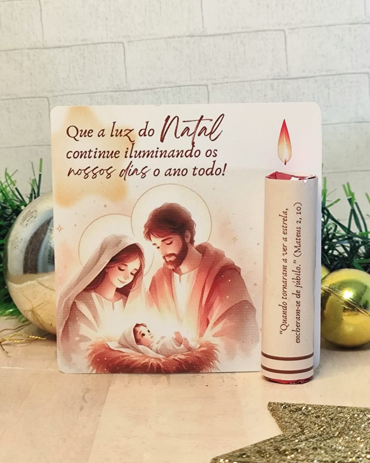 Card Baton Vela e Bengala Doce – Natal 2025 - Arquivos Digitais Prontos
