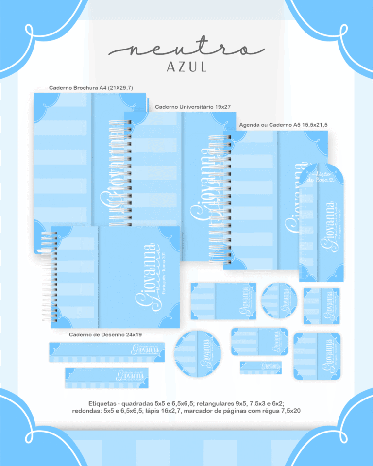 Neutro Azul – Escolar 2.0 2026 (Pamella) - Arquivos Digitais Prontos