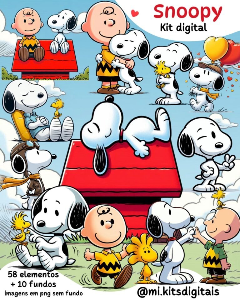 Snoopy – Kit Digital - Arquivos Digitais Prontos